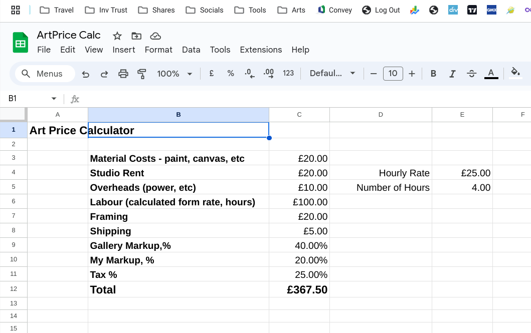 Art Price Calculator: How To Accurately Price Your Artwork