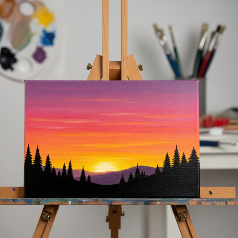 5-Minute Sunset Painting Tutorial Using Only 3 Colors