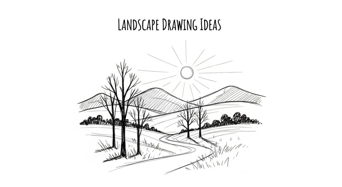 Easy Landscape Drawing Ideas: Simple Scenes For Beginners